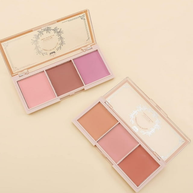 3 Color Blush Palette, Matte Pink Blusher, Blush Powder for Cheeks ...