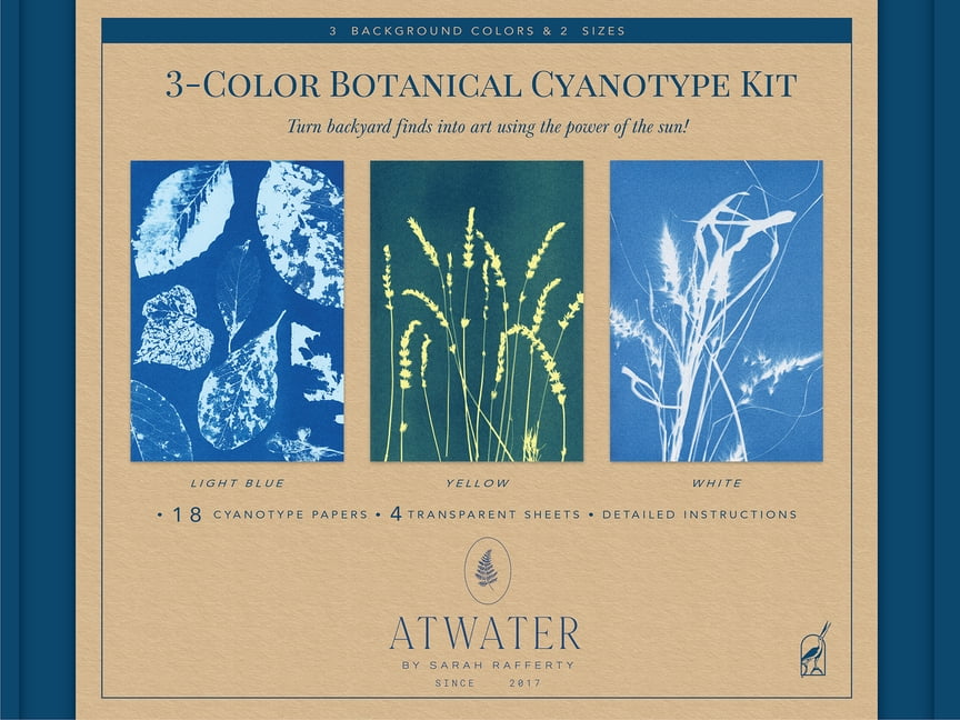 3-Color Botanical Cyanotype Kit: Beginner-Friendly Solar Printing Kit ...