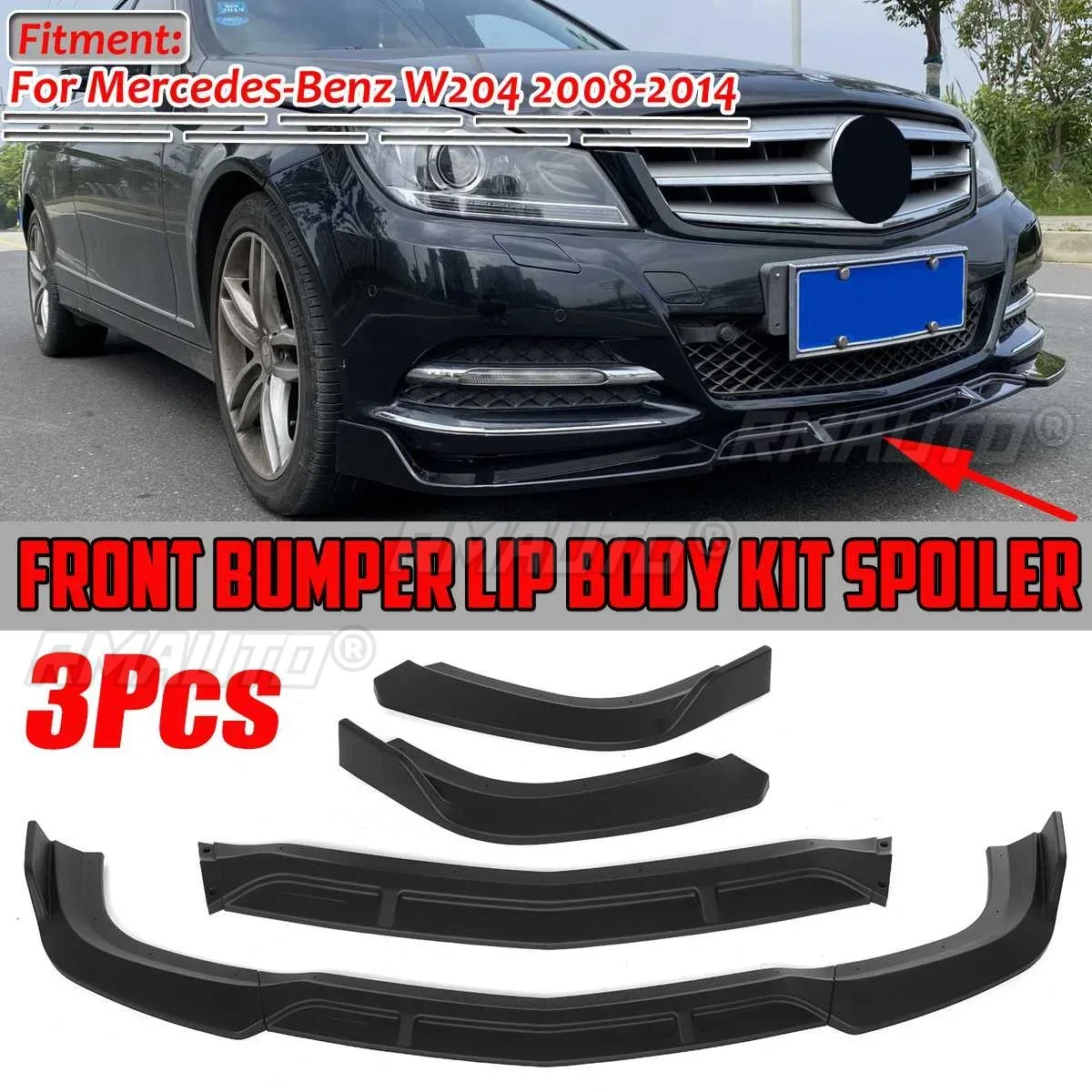 3 Color Car Front Bumper Splitter Lip Spoiler Protector Cover Trim For ...