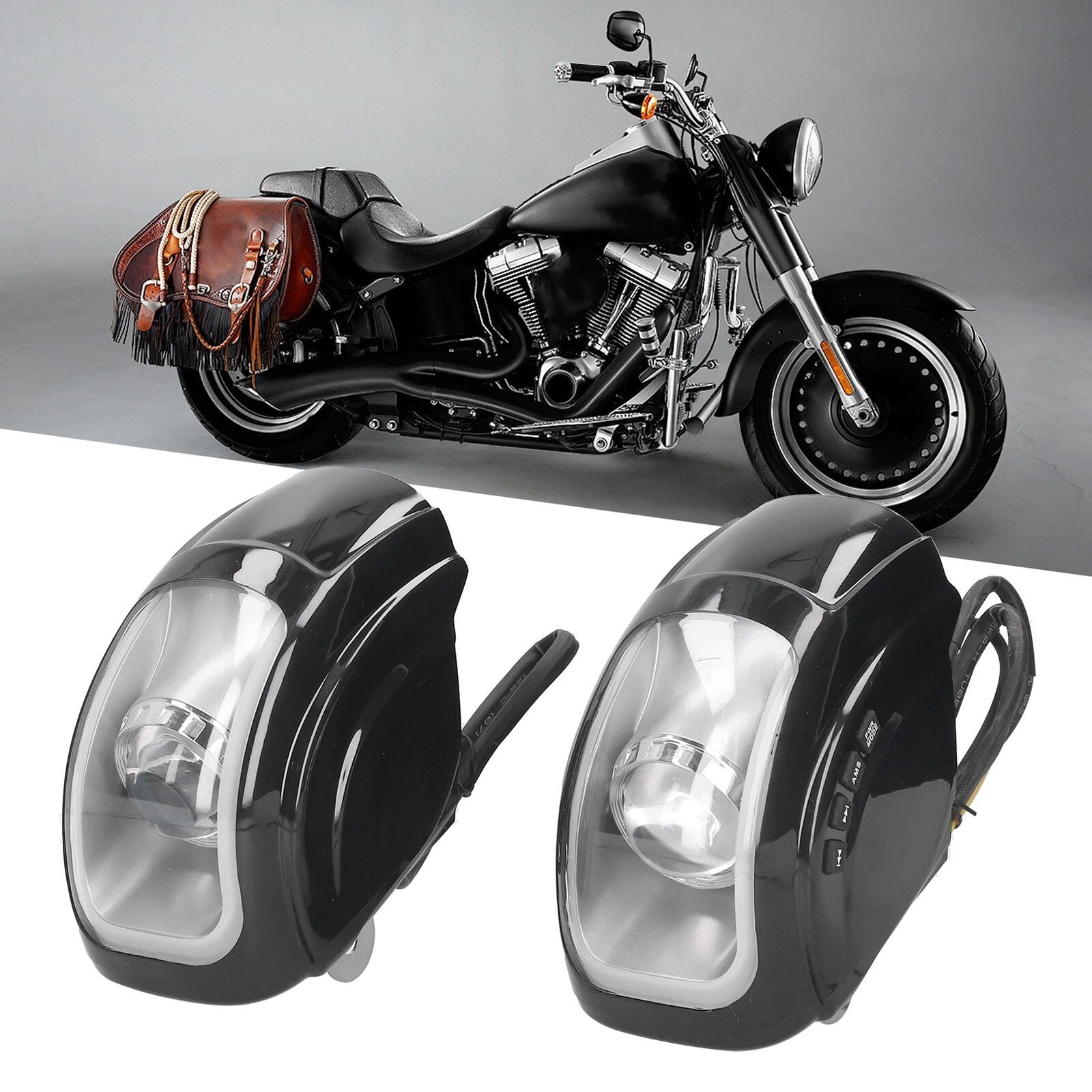 3 Color Car Motorcycle Speaker Waterproof Super Loud Bass With FM Halo ...