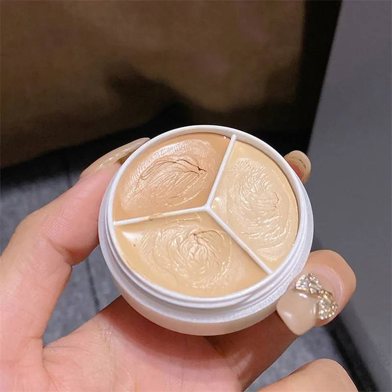 3-Color Concealer Palette Cream Texture Covers Acne Marks Dark Circles ...