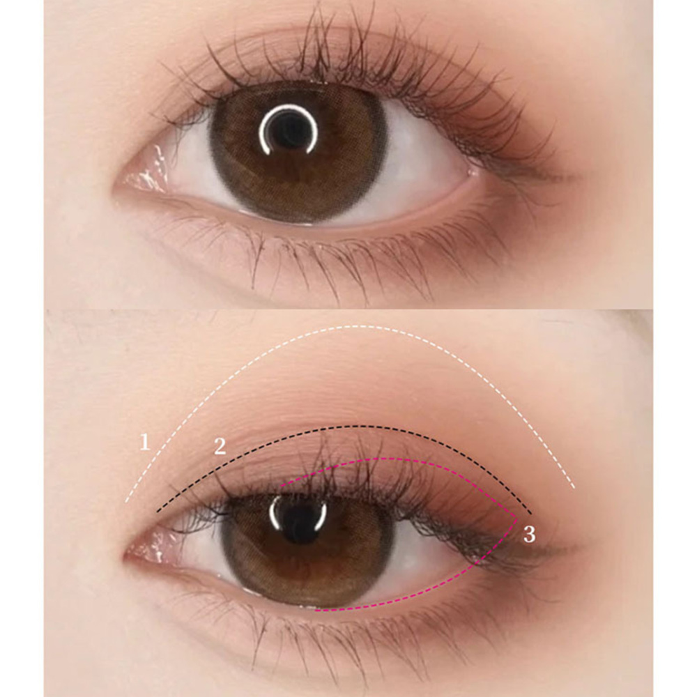 3-Color Eyeshadow Contour Pressed Powder Long-Lasting Natural Eye ...