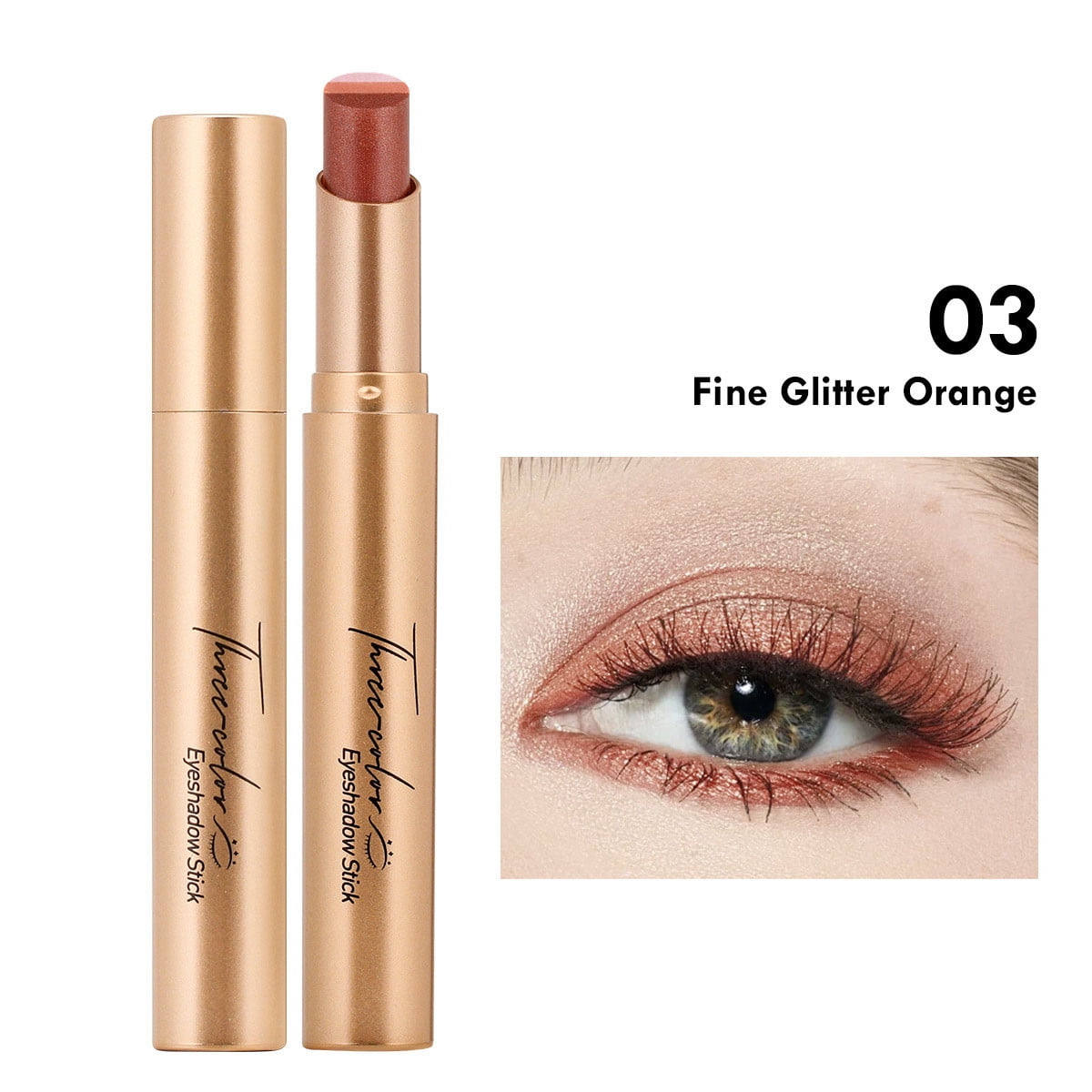 3 Color Gradient Eyeshadow Stick, Portable Glitter Gradient Eye Shadow ...