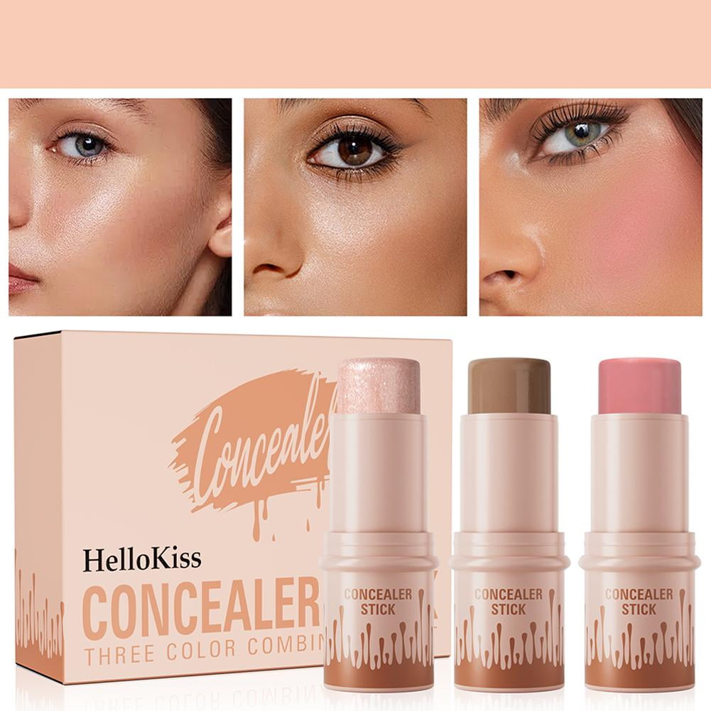 3-Color Highlighter Stick Set - Instant 3D Makeup Effect, Lightweight ...