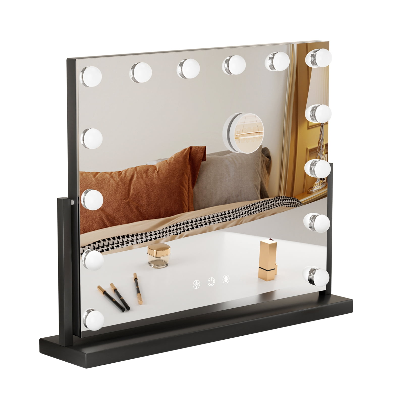 3-Color Light Professional Vanity Mirror | 14 LEDs with 10X Magnifier ...