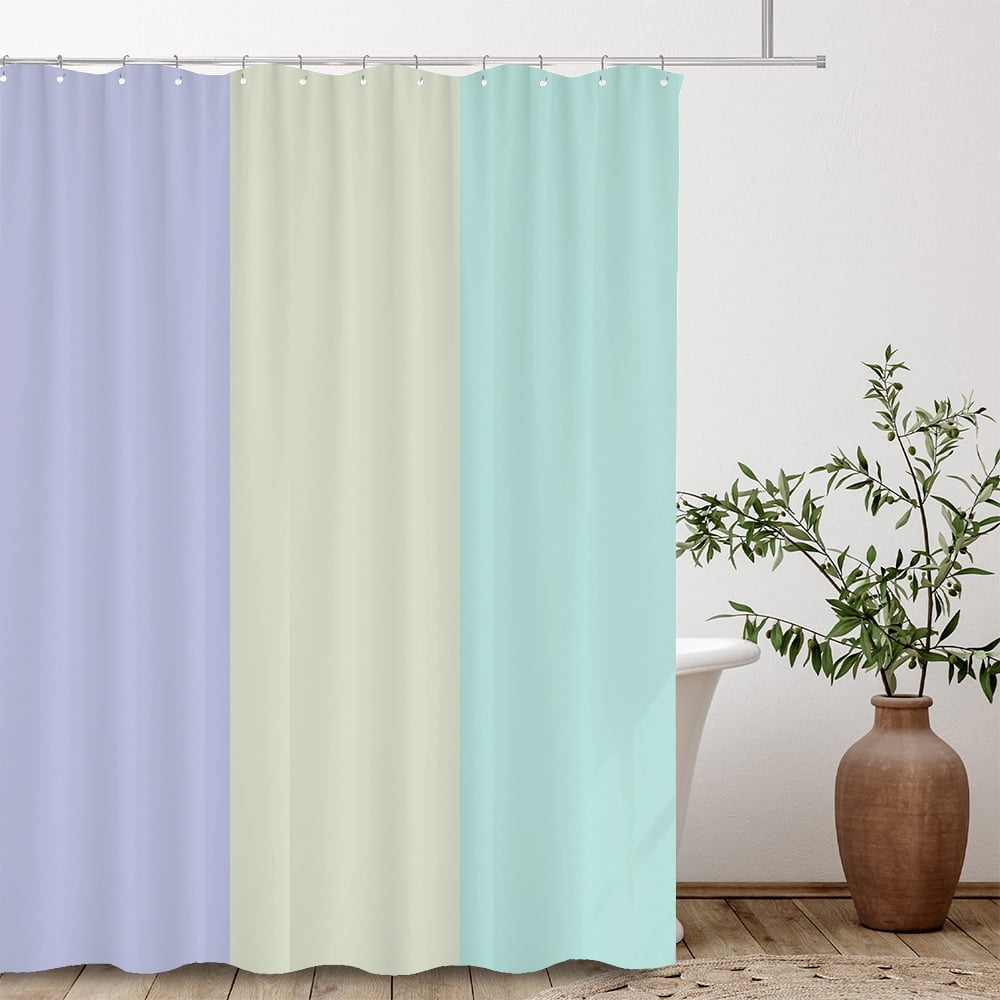 3 Color Splicing Shower curtain stripe shower curtain with shower ...