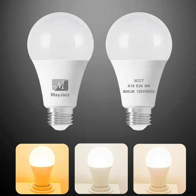 3 Color Temperature LED Light Bulb A19 2700K-5000K-4000K,3CCT Color ...