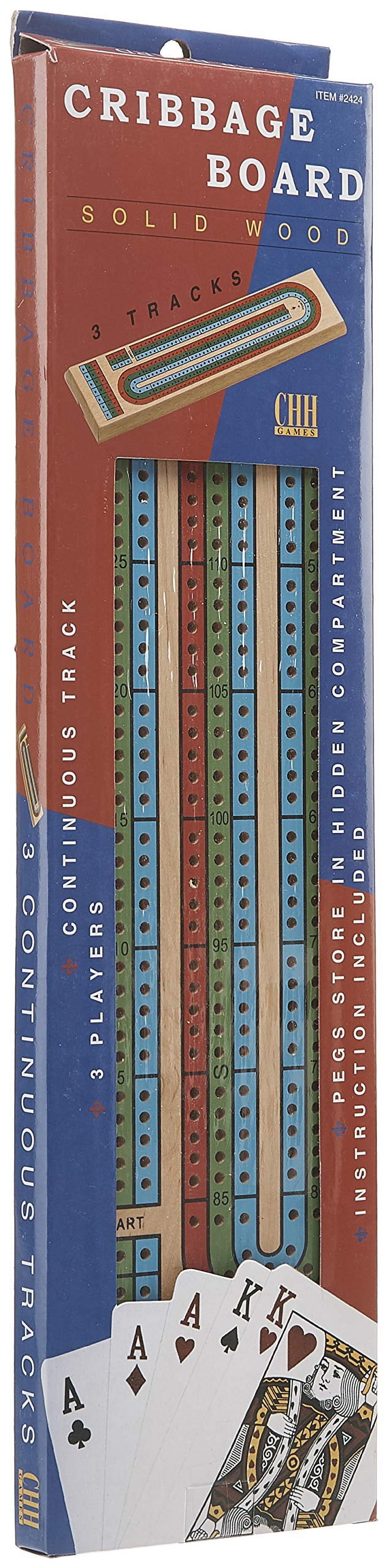 3 Color Track Cribbage Board with Storage Compartment, Multicolored ...