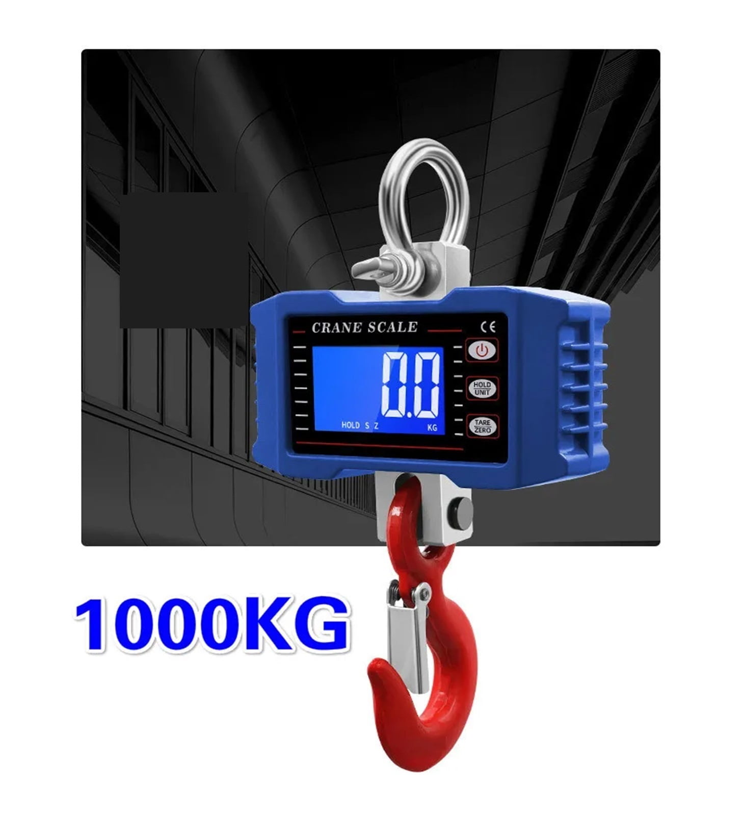 3 Color Wireless Digital Hook Scale 1000KG Crane Industrial Heavy Duty ...