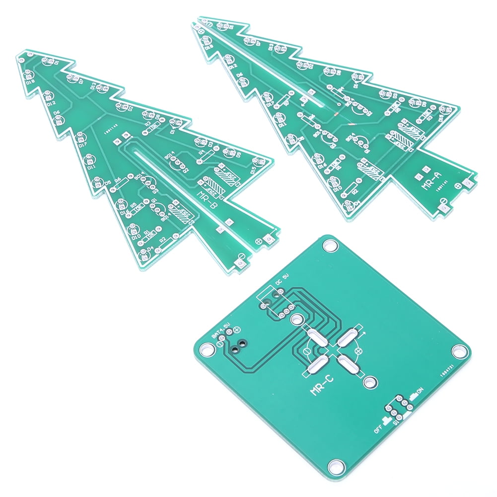 3 Colors 3D Christmas Tree DIY Electronic Circuit Kit LED Stereo ... 3 Colors 3D Christmas Tree DIY Electronic Circuit Kit LED Stereo ...