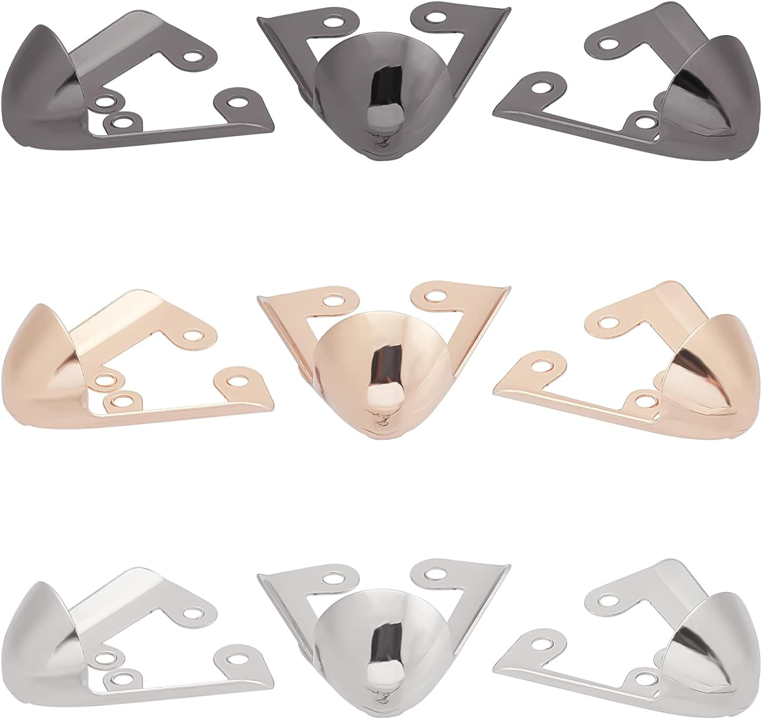 3 Colors 6PCS Metal Shoes Pointed Solid Color High Heels Toe Cap ...