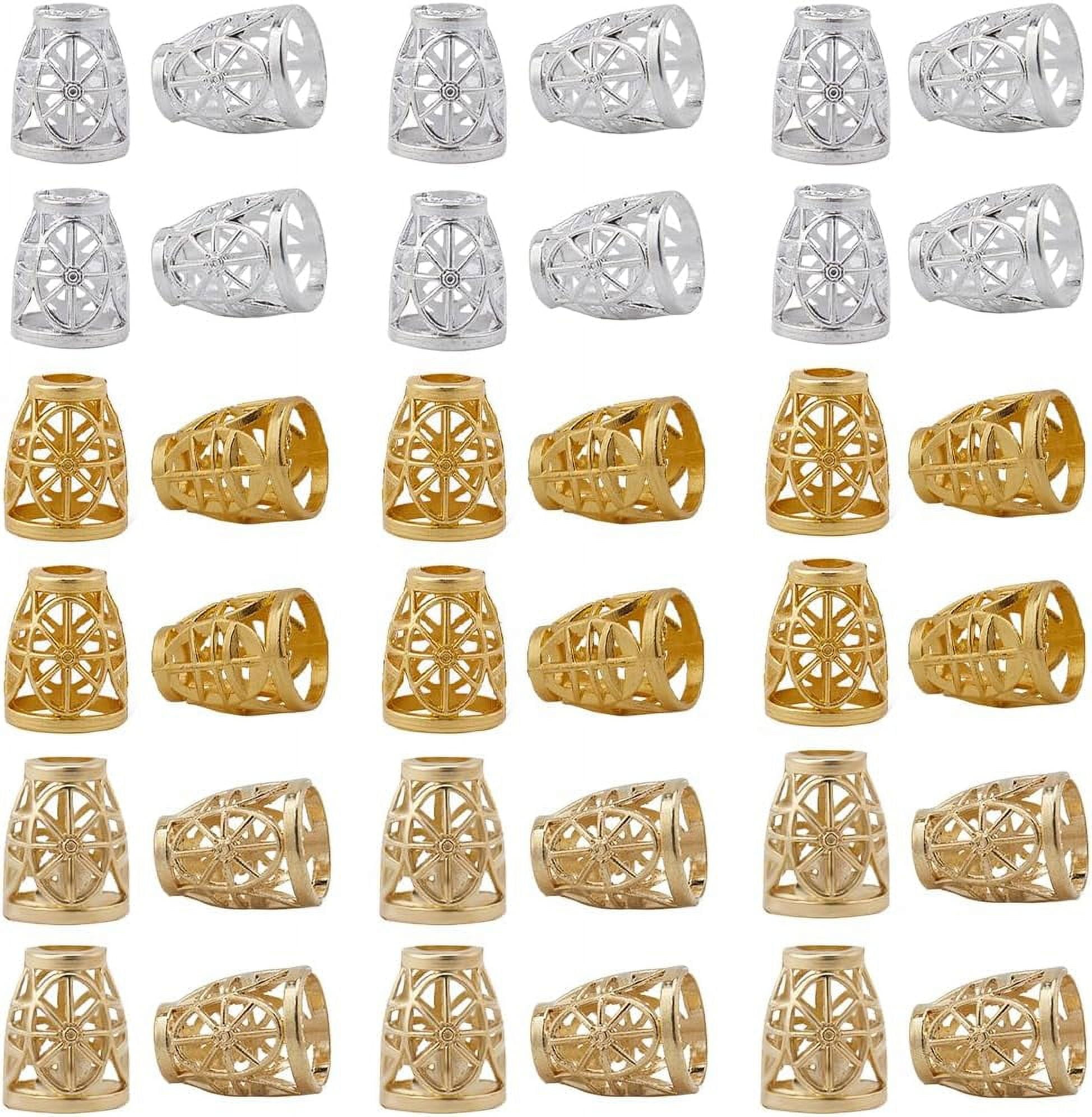 3 Colors 90PCS Hollow Metal Bell Stopper Conical Cord Ends Caps Lock ...