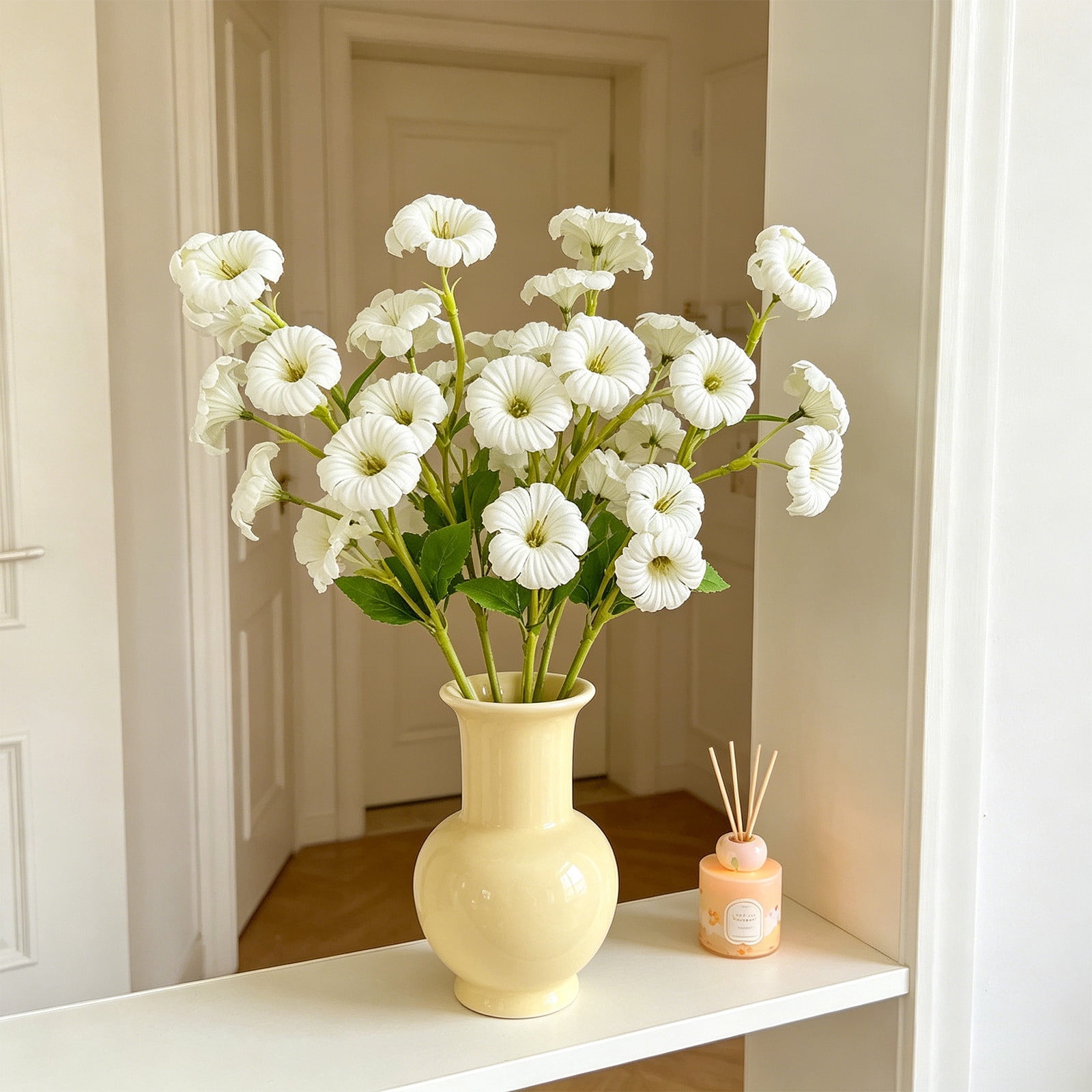 3 Colors Artificial Silk Petunia Flower Stems Faux Blooming Branches ...