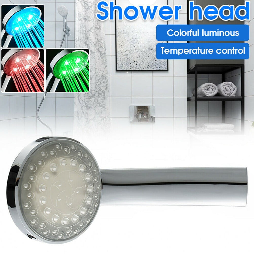 3 Colors Changing LED Light Up Shower Head Bathroom Sprinkler Colors ...