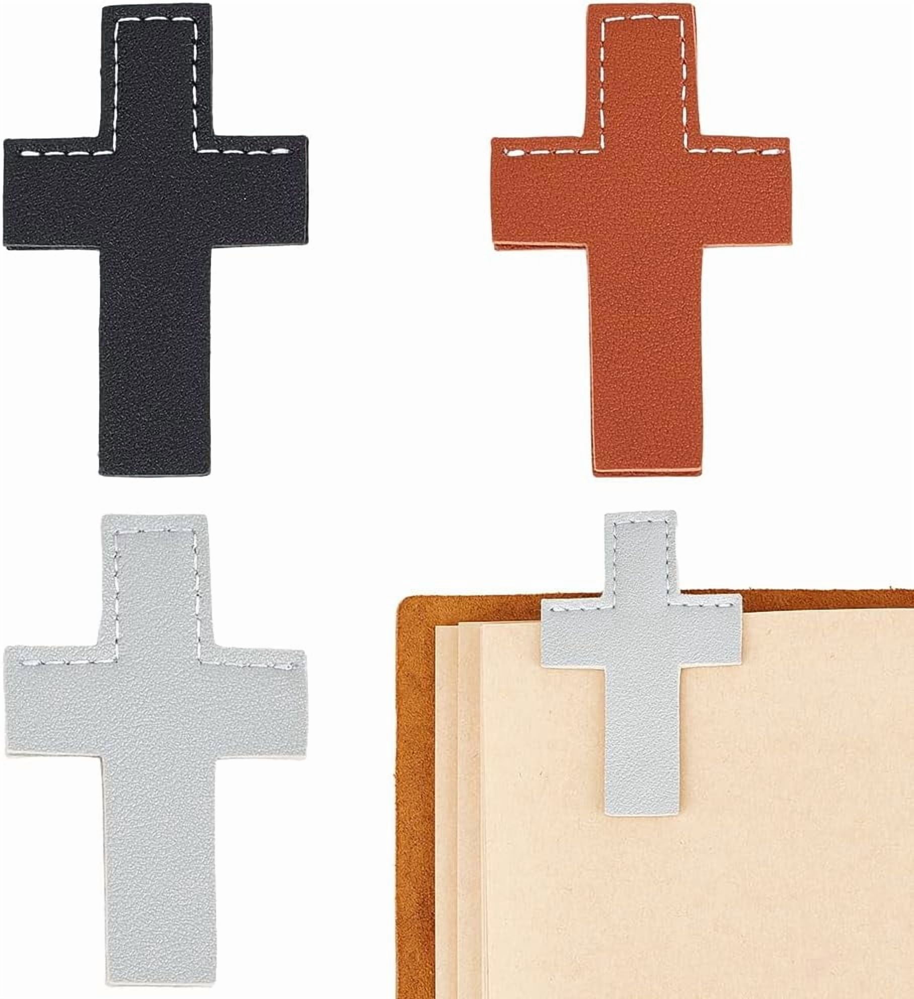 3 Colors Christian Leather Bookmarks Bible Bookmarkers Church Genuine ...