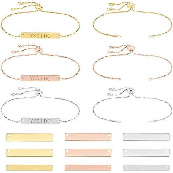 3 Colors Engravable Bracelets DIY Kit Including Rectangle Engravable ...