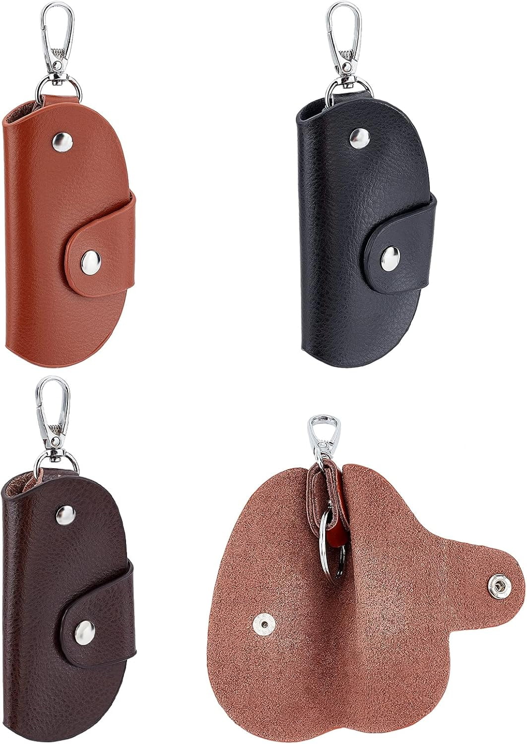 3 Colors Genuine Leather Car Key Case Real Leather Keychain Holder Key ...