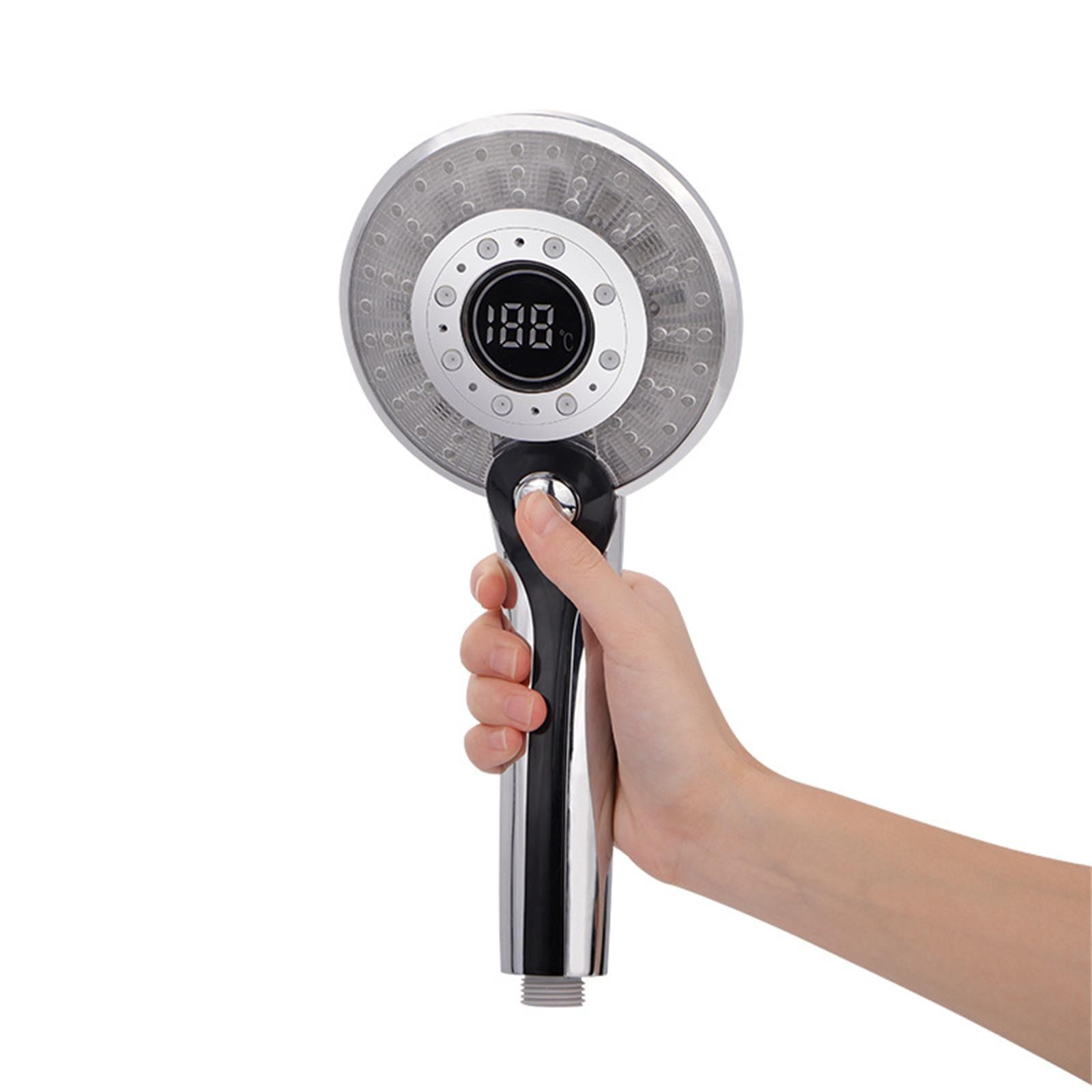 3 Colors LED Shower Head Temperature Control Hand Shower With Digital ...
