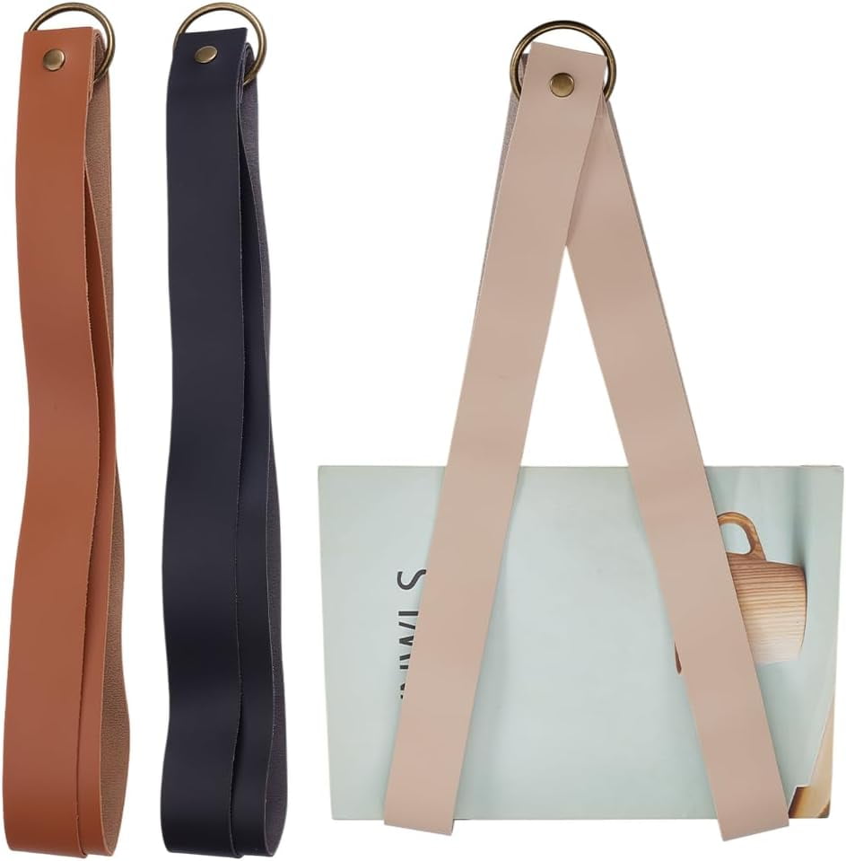 3 Colors Leather Hanging File Holder with clasp 37.4x1.5 Inch Leather ...