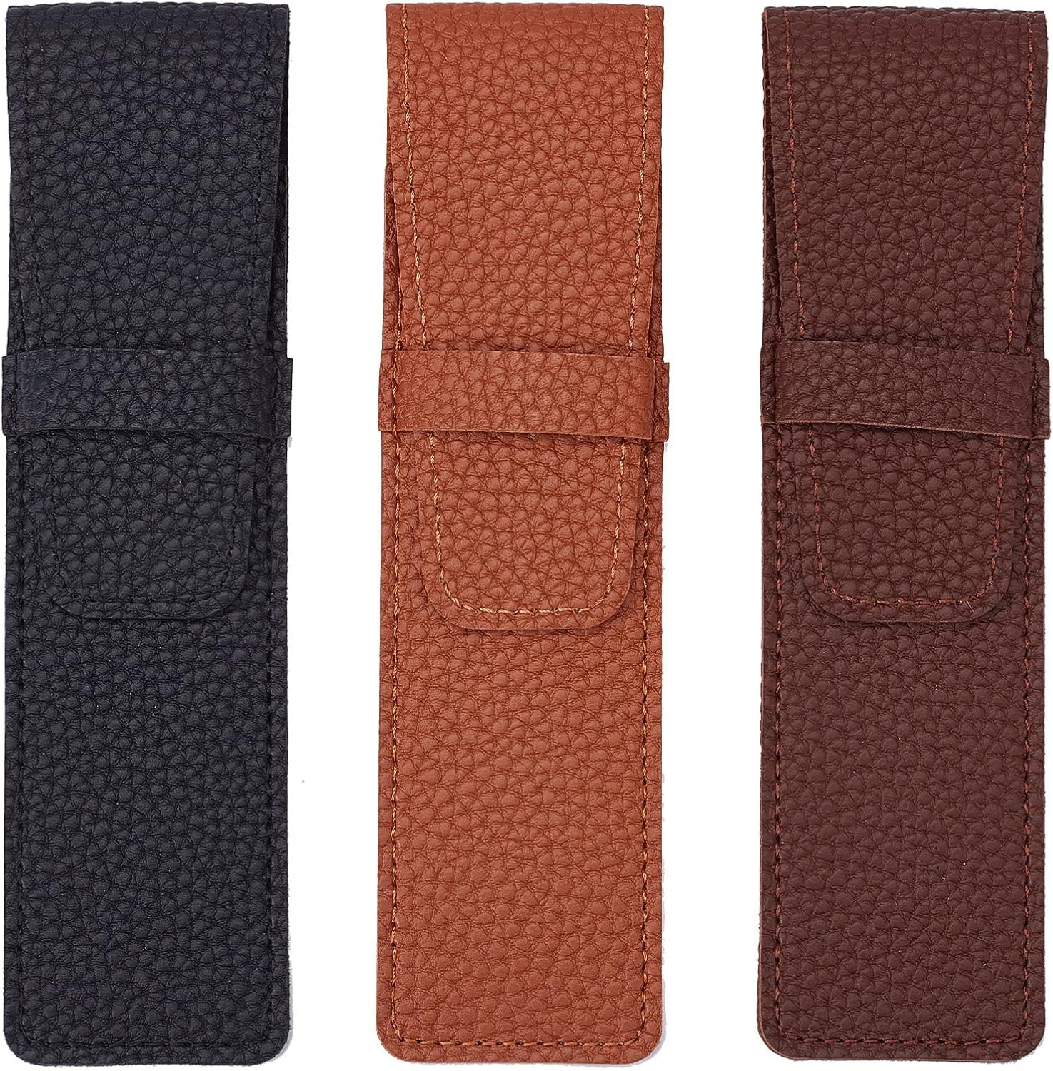 3 Colors Leather Pen Case Fountain Pen Sleeve Pouch Holder Single Pen ...