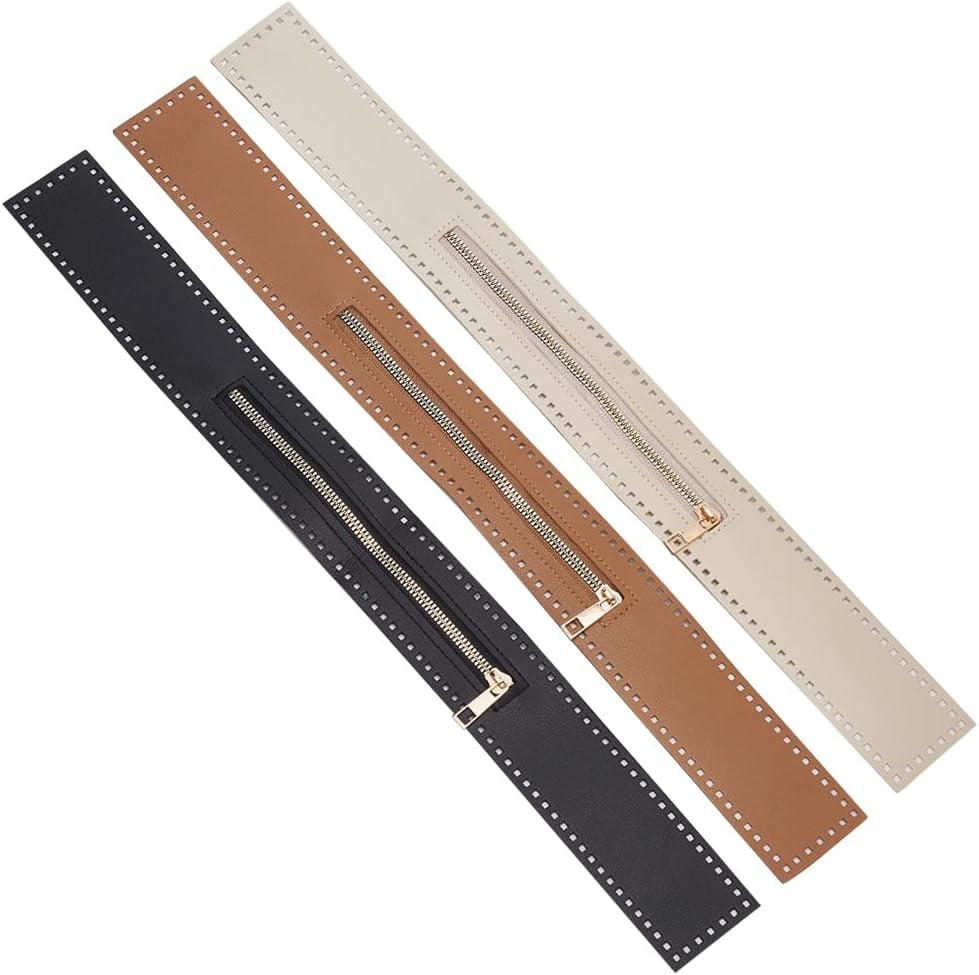 3 Colors PU Leather Zipper Frame 21 Inch PU Leather Bag Zipper Frame ...