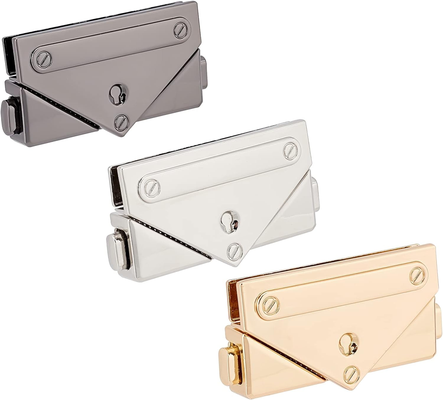 3 Colors Purse Thumb Lock Rectangle Tuck Lock Clasp Catch Press Lock ...