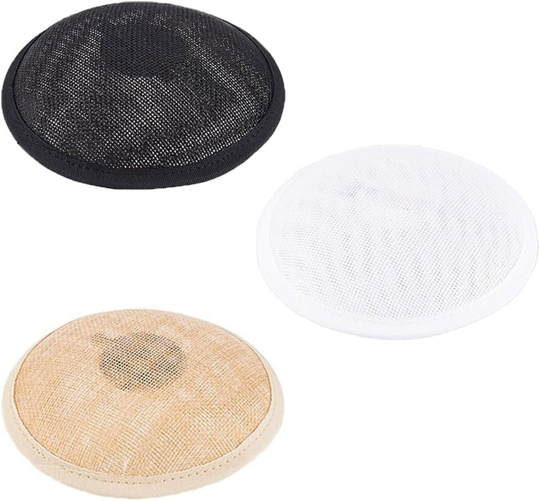 3 Colors Round Hat Base with Clip 5.1 inch Diameter Polyester Sinamay ...