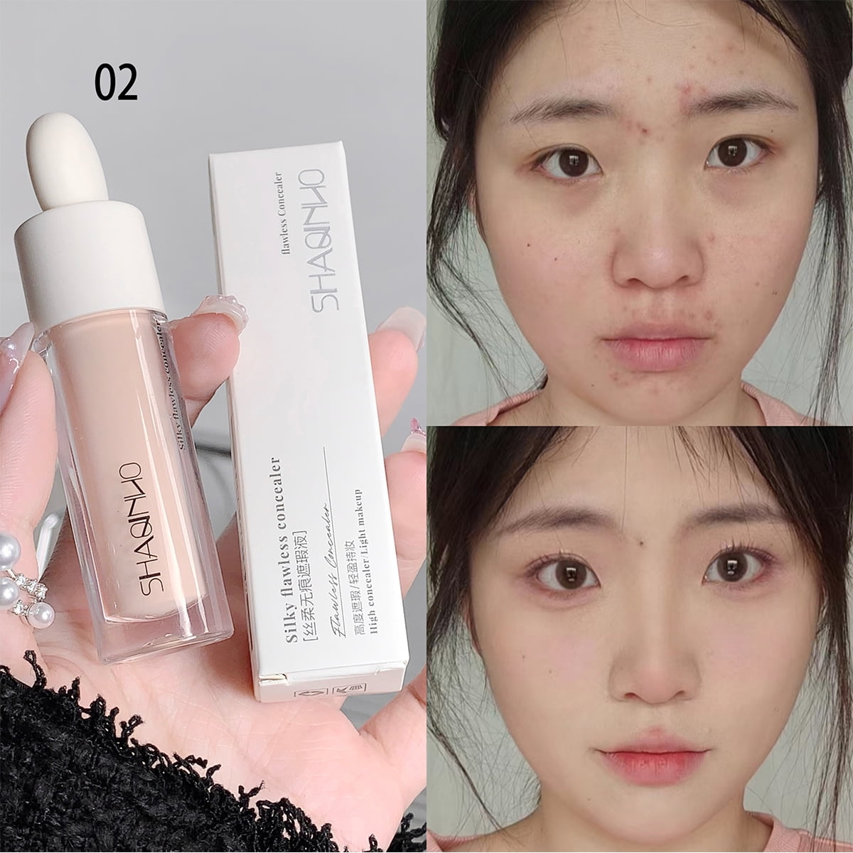 3 Colors Silky Concealer Concealer Cover Acne Marks Spots Dark Eye ...