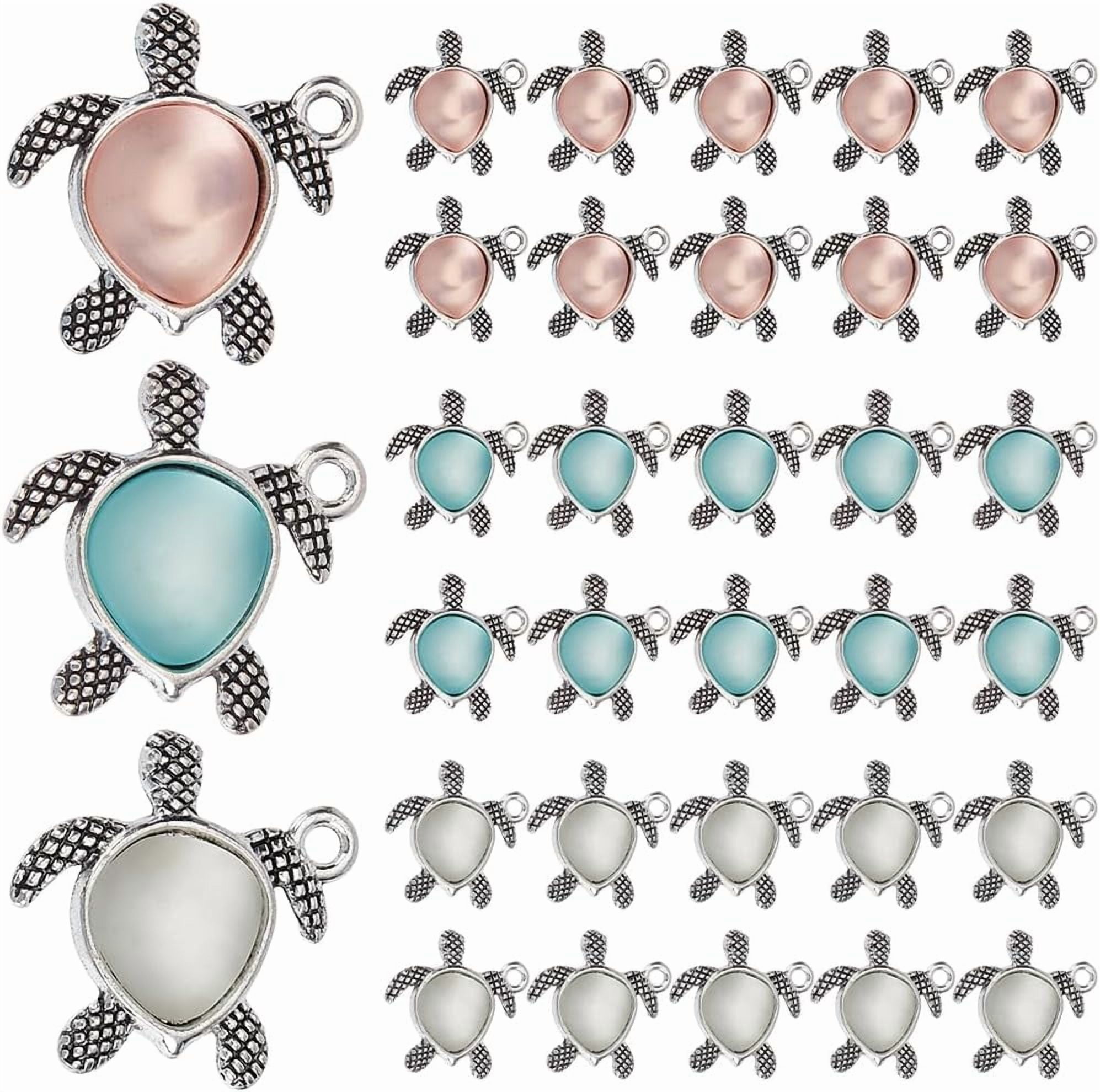 3 Colors Turtle Charms 30pcs Sea Turtle Pendants with Rhinestone ...
