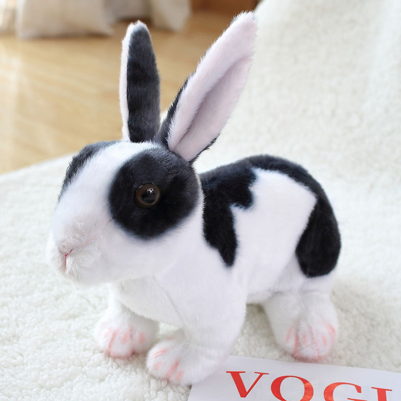 3 Colour Simulation Kawaii Realistic Rabbit Plush Toy Lifelike Animal ...