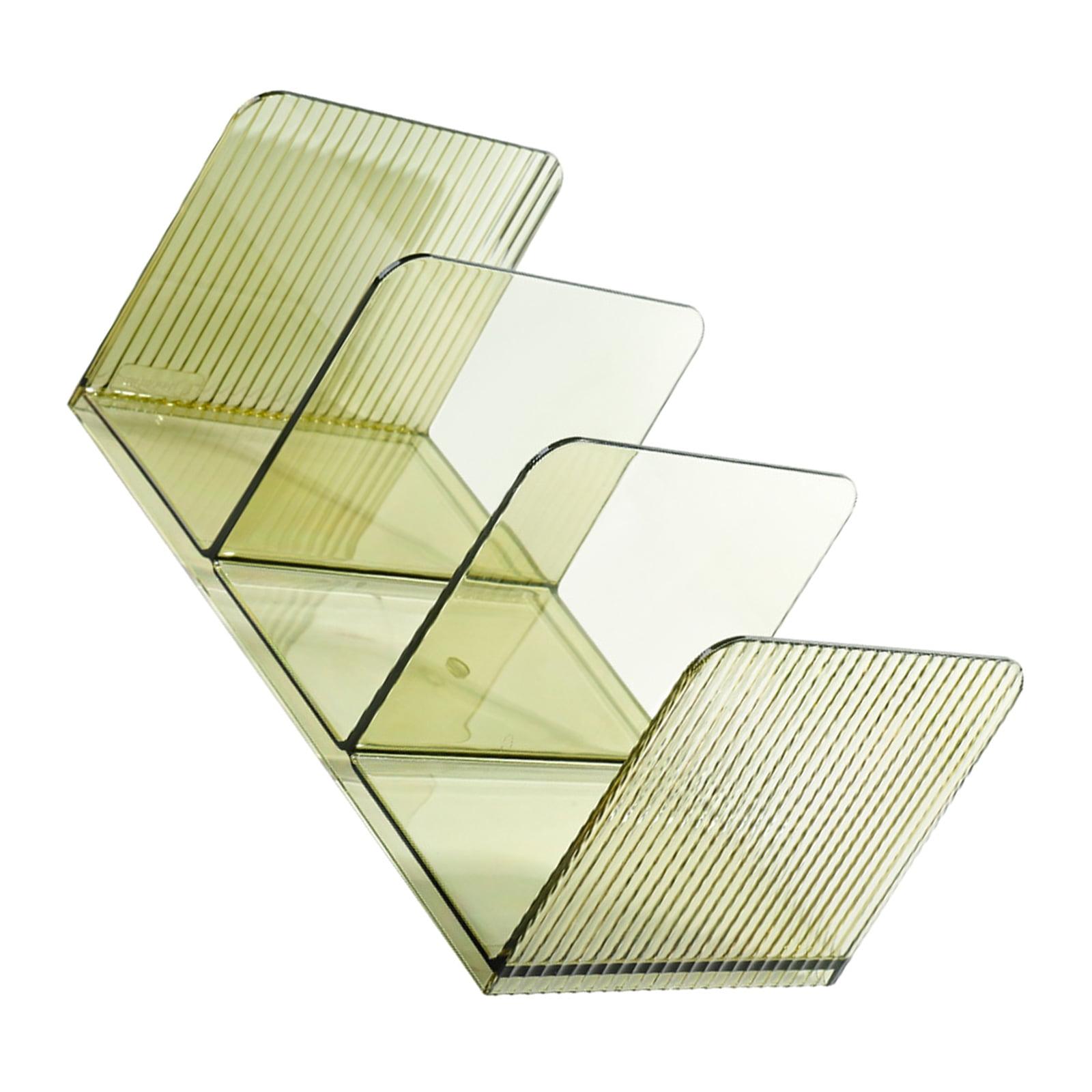 3-Compartment Acrylic Shelf Bookend, Space Saving Desk Organiser with ...
