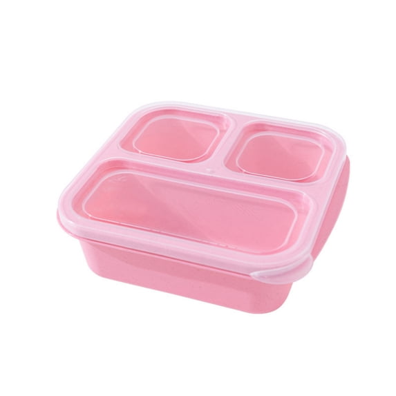3-Compartment Bento Lunch Box Reusable Plastic Food Prep Container with ...