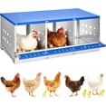 3-Compartment Chicken Nesting Box Galvanized Steel Roll Away Egg Laying ...