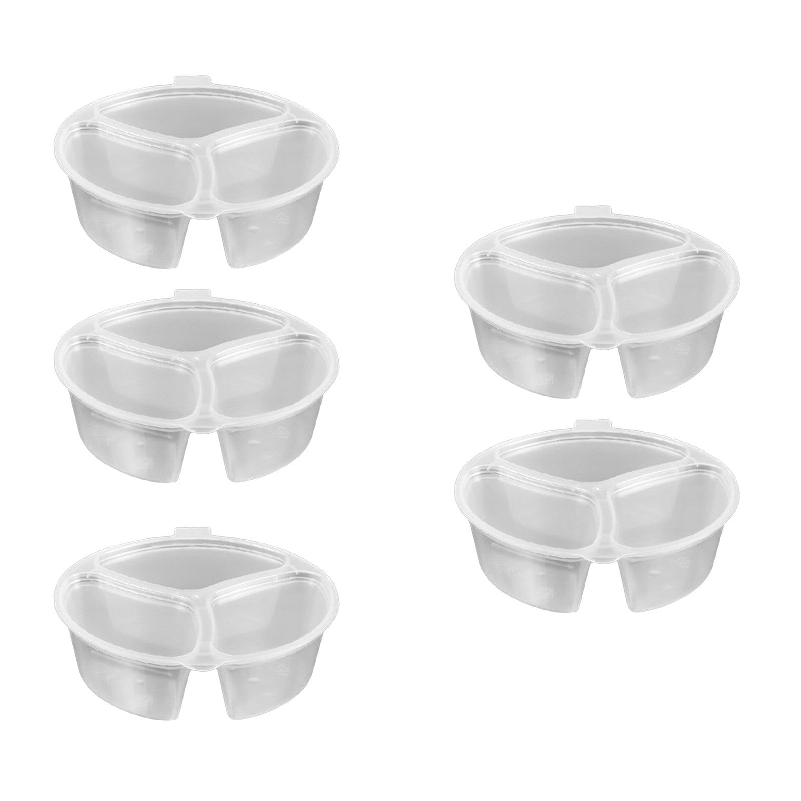 3 Compartment Condiment Containers with Lids, Reusable Double ...