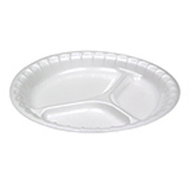 3 Compartment Foam Plate, White - 4 Per Case - Walmart.com