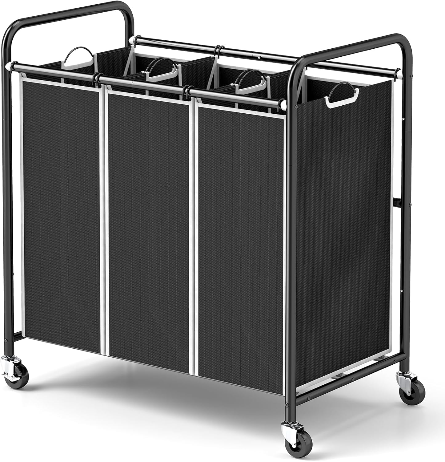 3 Compartment Heavy Duty Laundry Sorter, Hamper with Removable Liners ...