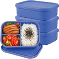 3-Compartment Leakproof Silicone Lunch Box, BPA-Free Microwave ...