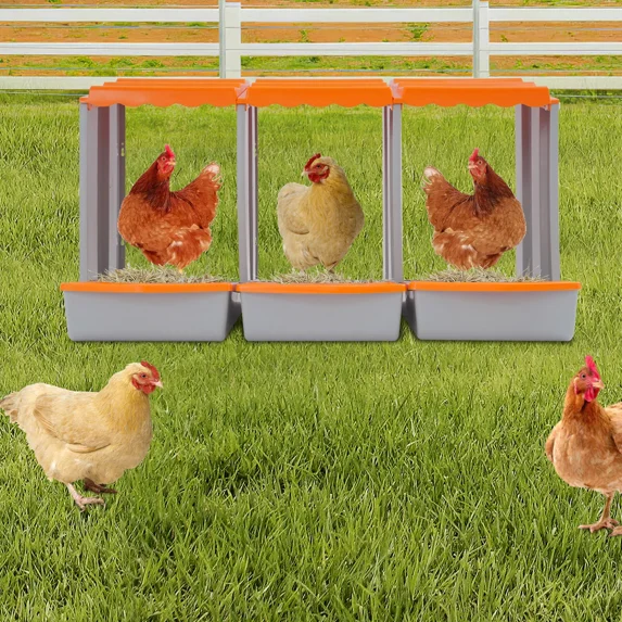 3-Compartment Modern Chicken Nesting Box Chicken Laying Box with Egg ...