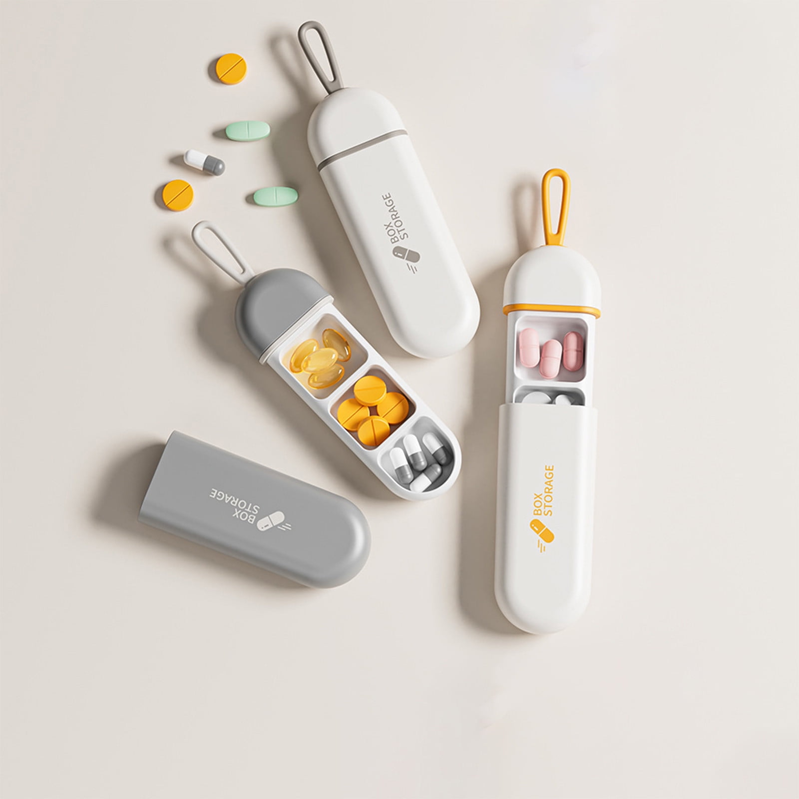 3 Compartment Pill Organizer with Slide-Out Tray - Daily AM/Noon/PM ...