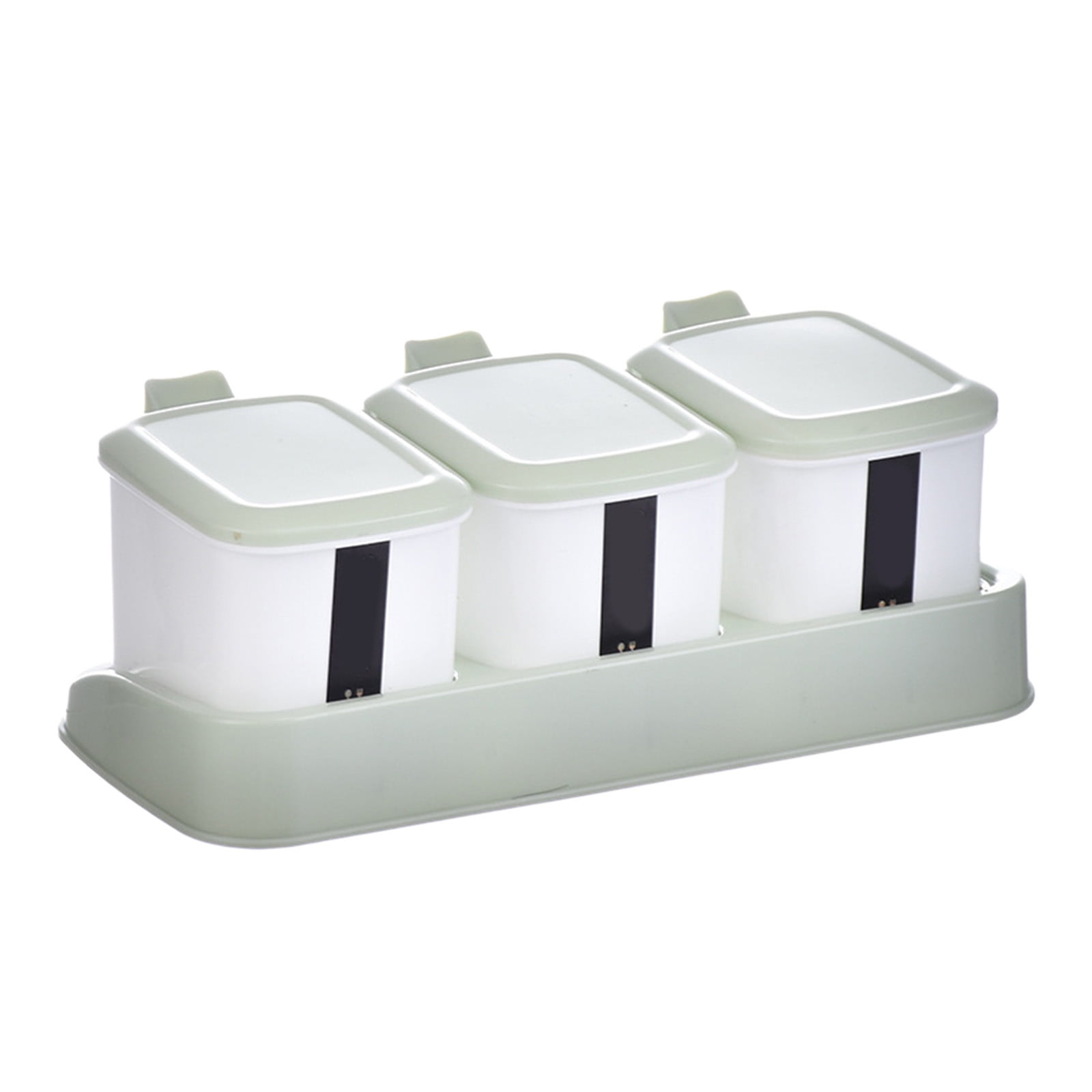 3-Compartment Press Type Seasoning Jar Set - Easy-to-Use Kitchen Spice ...