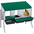3-Compartment Roll Away Chicken Nesting Box with Metal Legs Wall Mount ...