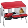 3-Compartment Roll Away Chicken Nesting Box with Metal Legs Wall Mount ...