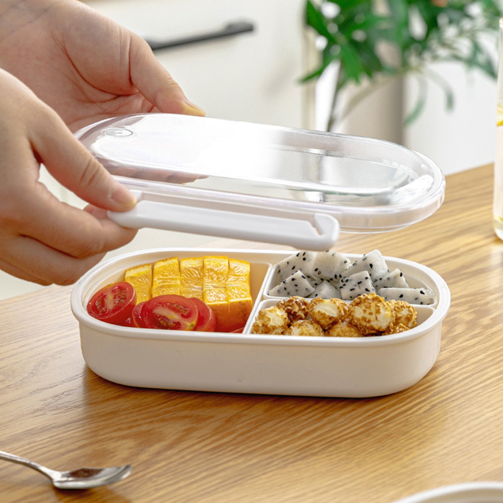 3 Compartment Snack Containers, Small Reusable Removable Snack Pack Box ...