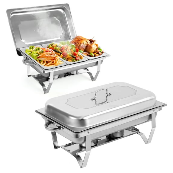3-Compartment Stainless Steel Buffet Chafing Dish - Multi-Food Warmer ...