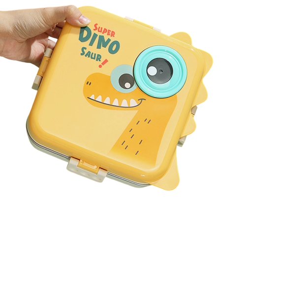 3 Compartment Stainless Steel Lunch Box With Cartoon Design Leak Proof ...