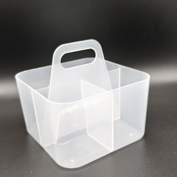 3 Compartment Storage Caddy Organizer with Handle Plastic Desk Pen ...