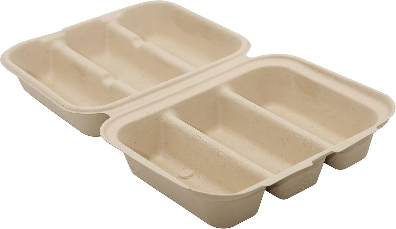 3 Compartment Taco Container Compostable Clamshell - Hot Dog Container ...