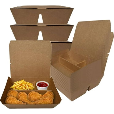 Microwavable Kraft Brown Take Out Boxes 112 oz (30 Pack) Disposable ...