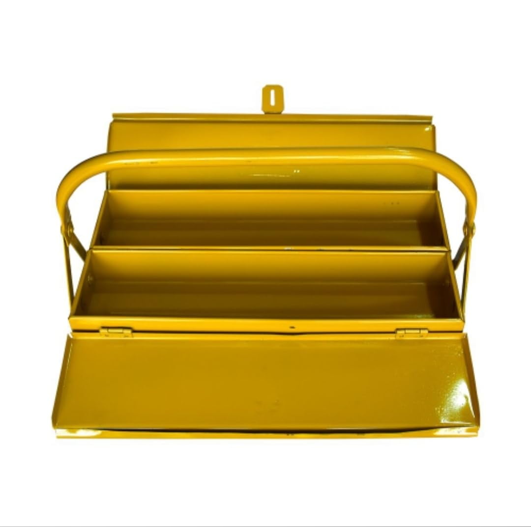 3 Compartment Tool Box Durable Iron Storage Organizer with Removable ...