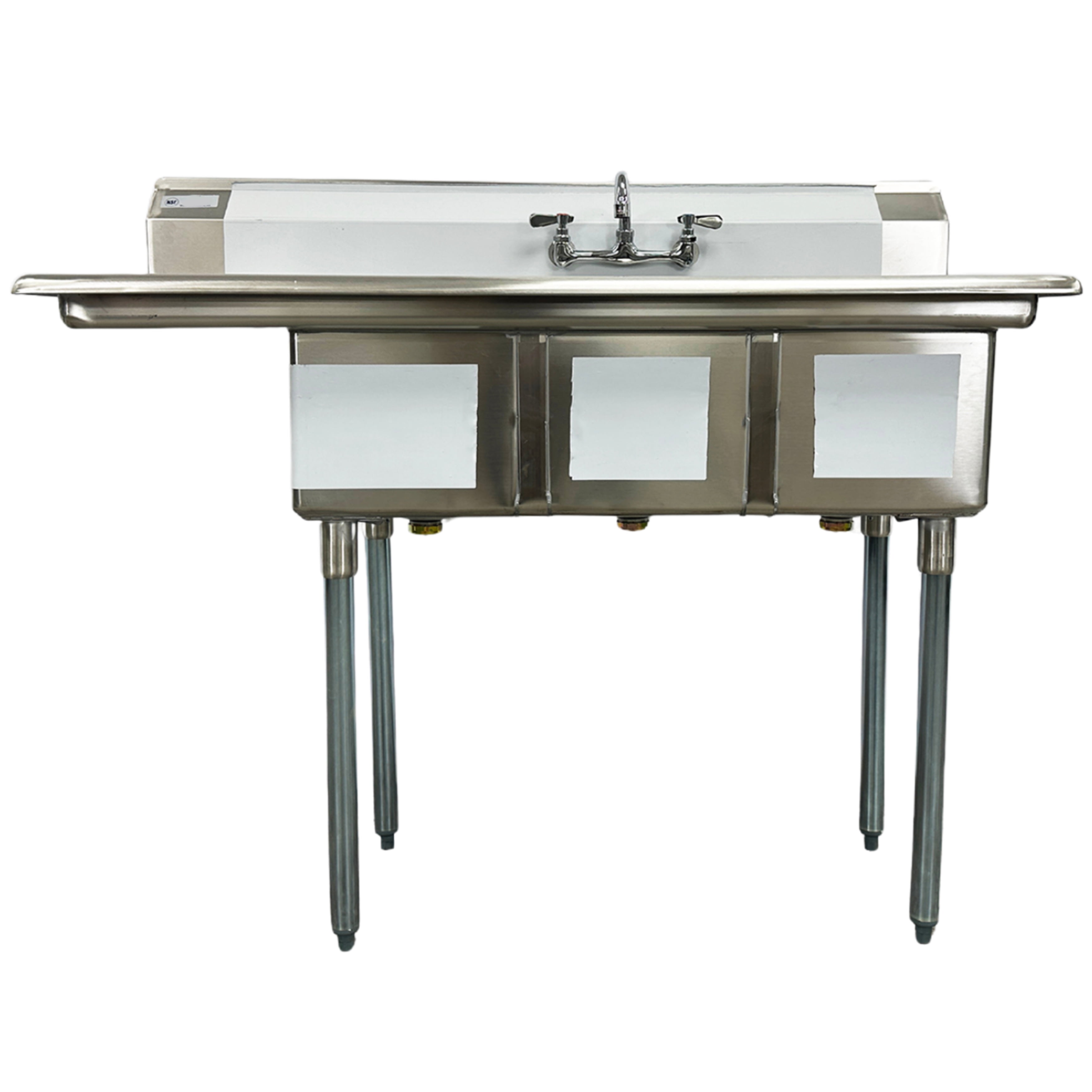 3 Compartment Utility Sink with Faucet, NSF Commercial Sink with Left ...